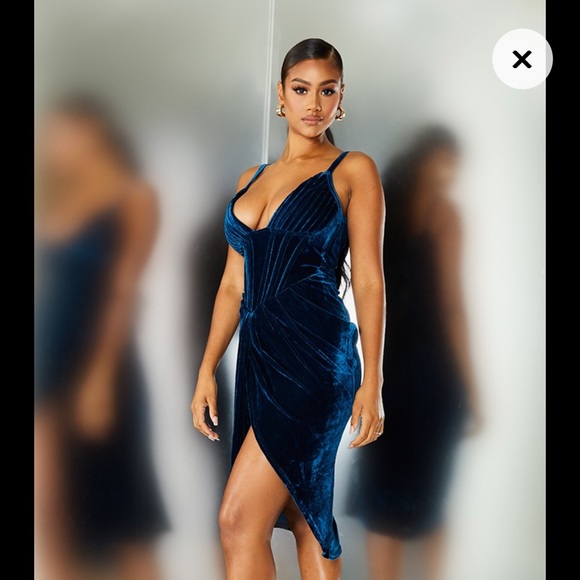 PrettyLittleThing | Dresses | Plt Pretty Little Thing Deep Blue Corset ...